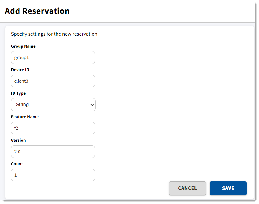 Reservations View
