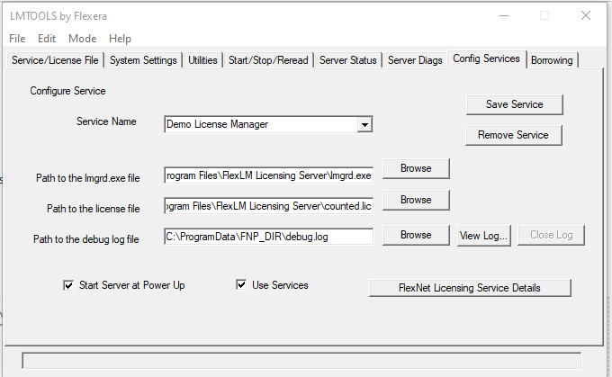 Configuring the License Server Manager as a Windows Service