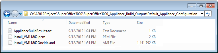 Build Output for Amazon EC2 Virtual Appliances