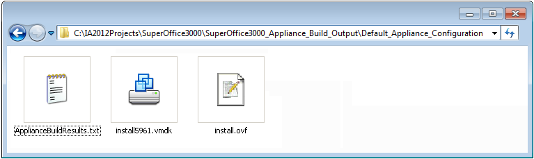 Build Output for VMware vSphere 5 Virtual Appliances